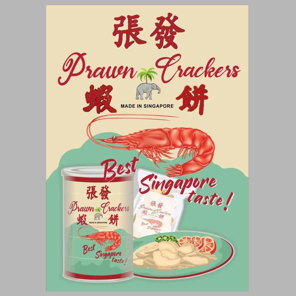 Singapore Vintage Prawn Crackers Poster | Asian Snack Art Series ...